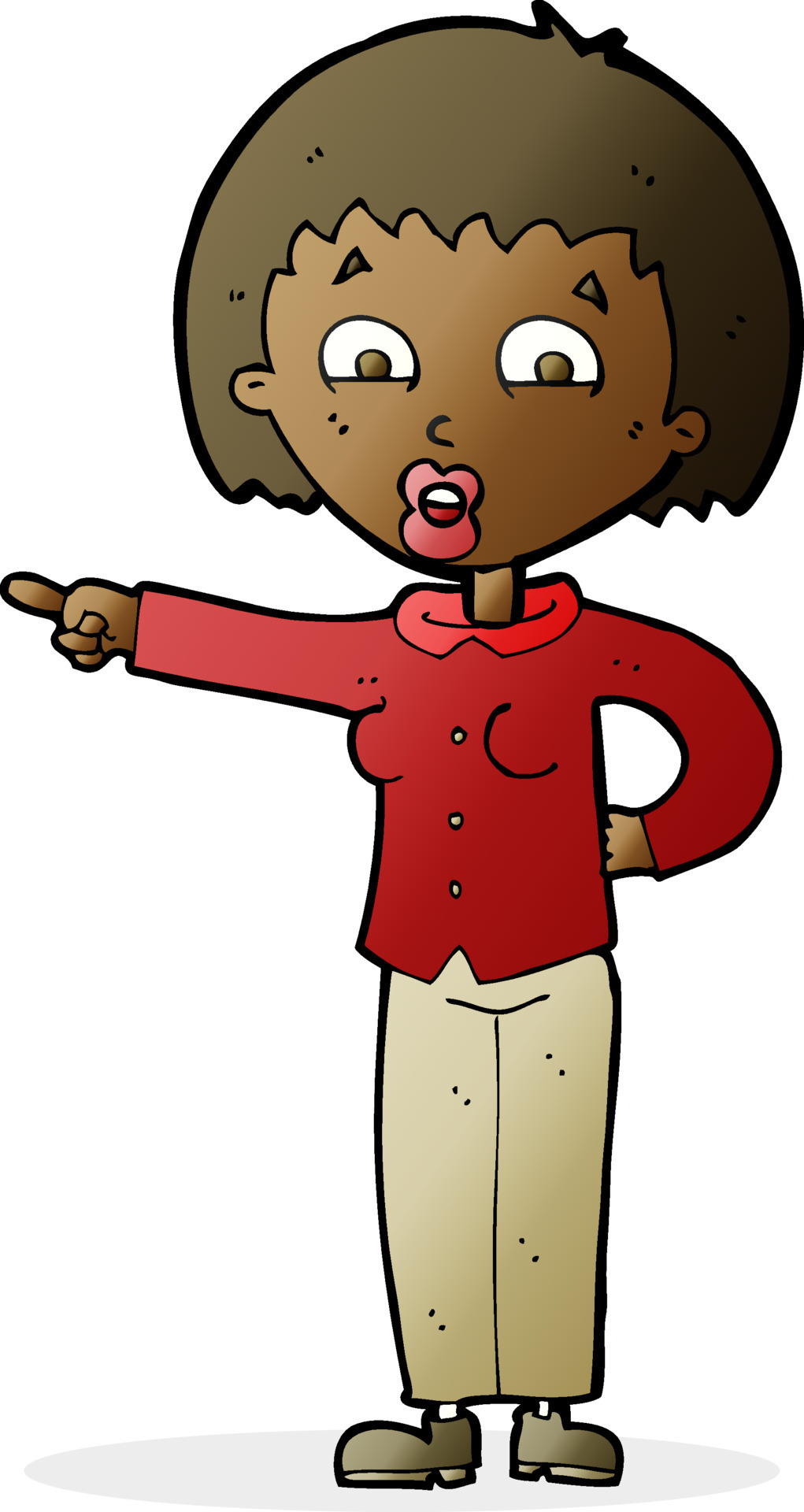 cartoon pointing woman 12262283 Vector Art at Vecteezy