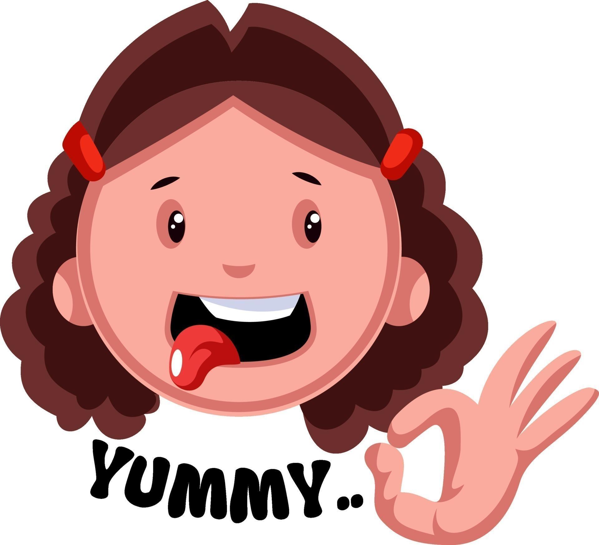 Yummy girl emoji, illustration, vector on white background. 12266177 Vector Art at Vecteezy