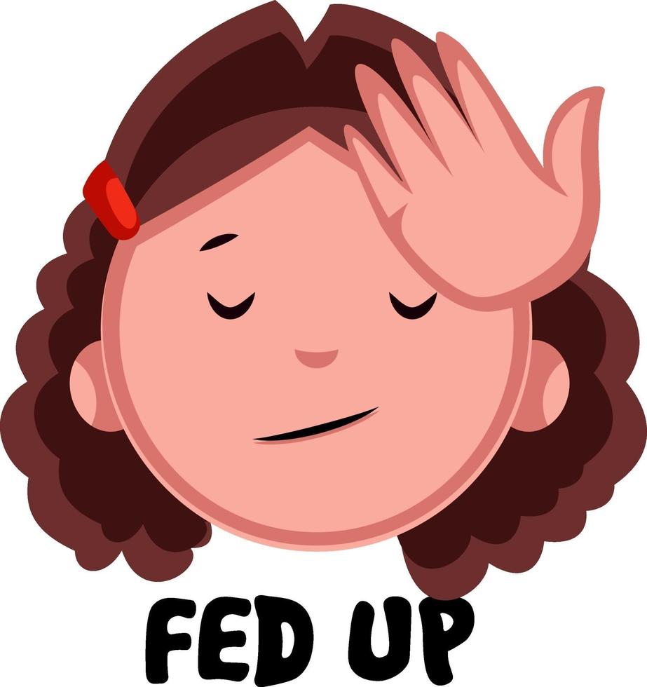 Fed Up Girl Illustration Vector On White Background 12266311 Vector