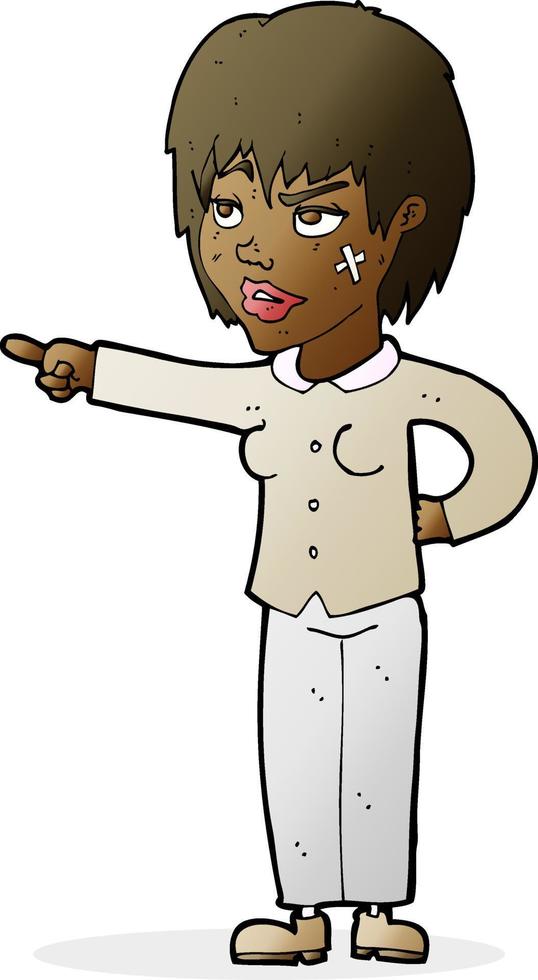 cartoon woman pointing 12267470 Vector Art at Vecteezy