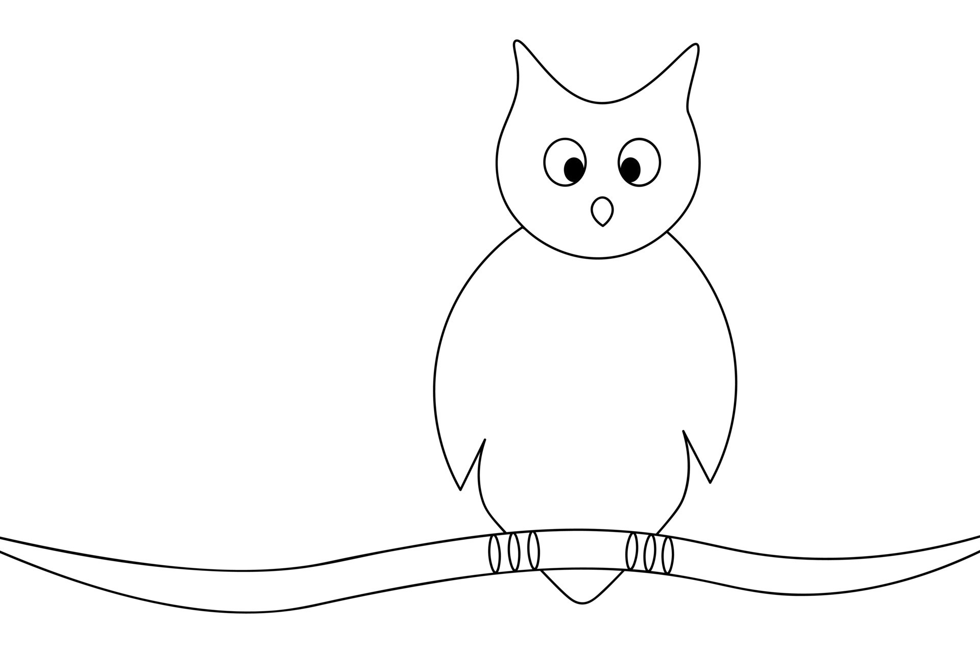 Halloween Owl Outline Clip Art