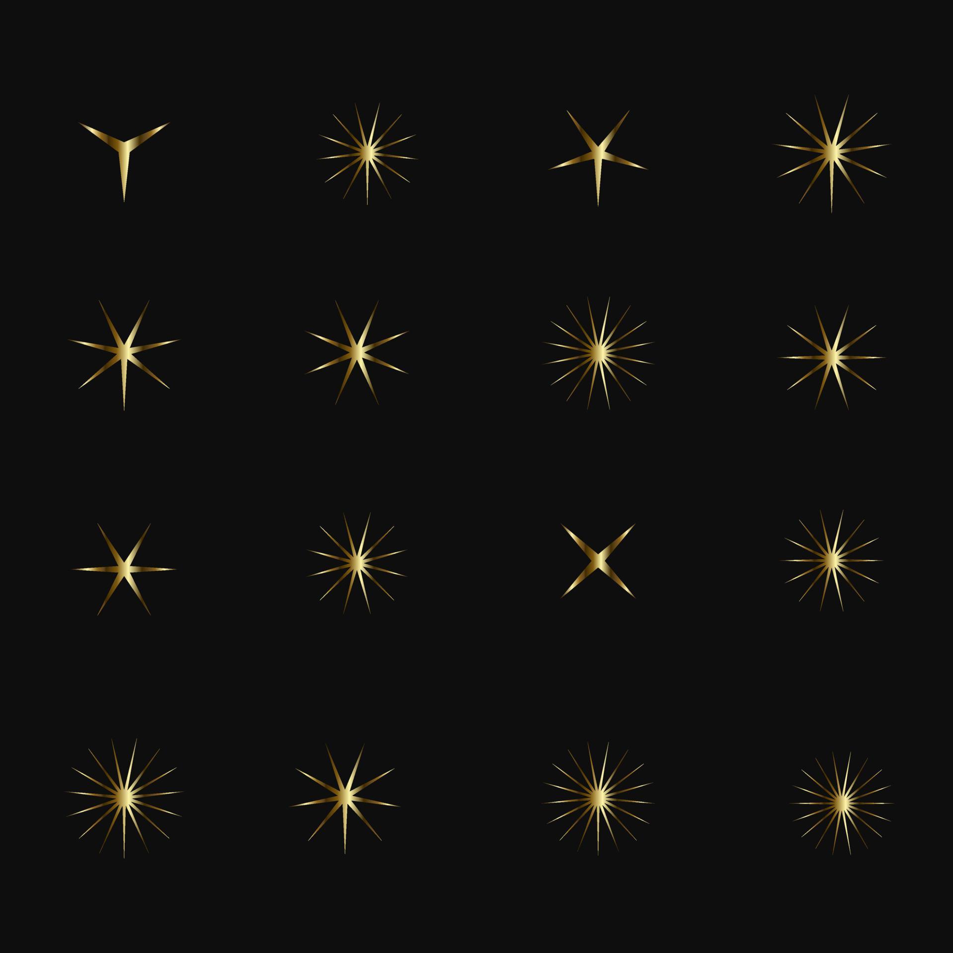 Groups of Luxury Flat sparkling star collection, and SET of wink stars used for effect and ...