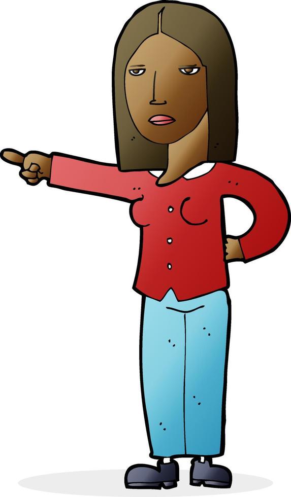 cartoon woman pointing 12276418 Vector Art at Vecteezy