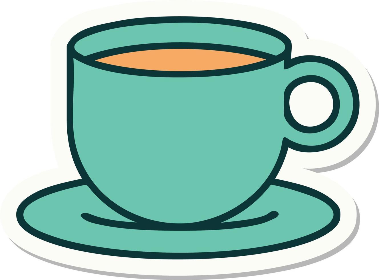 sticker of tattoo in traditional style of a cup of coffee 12277094 Vector Art at Vecteezy