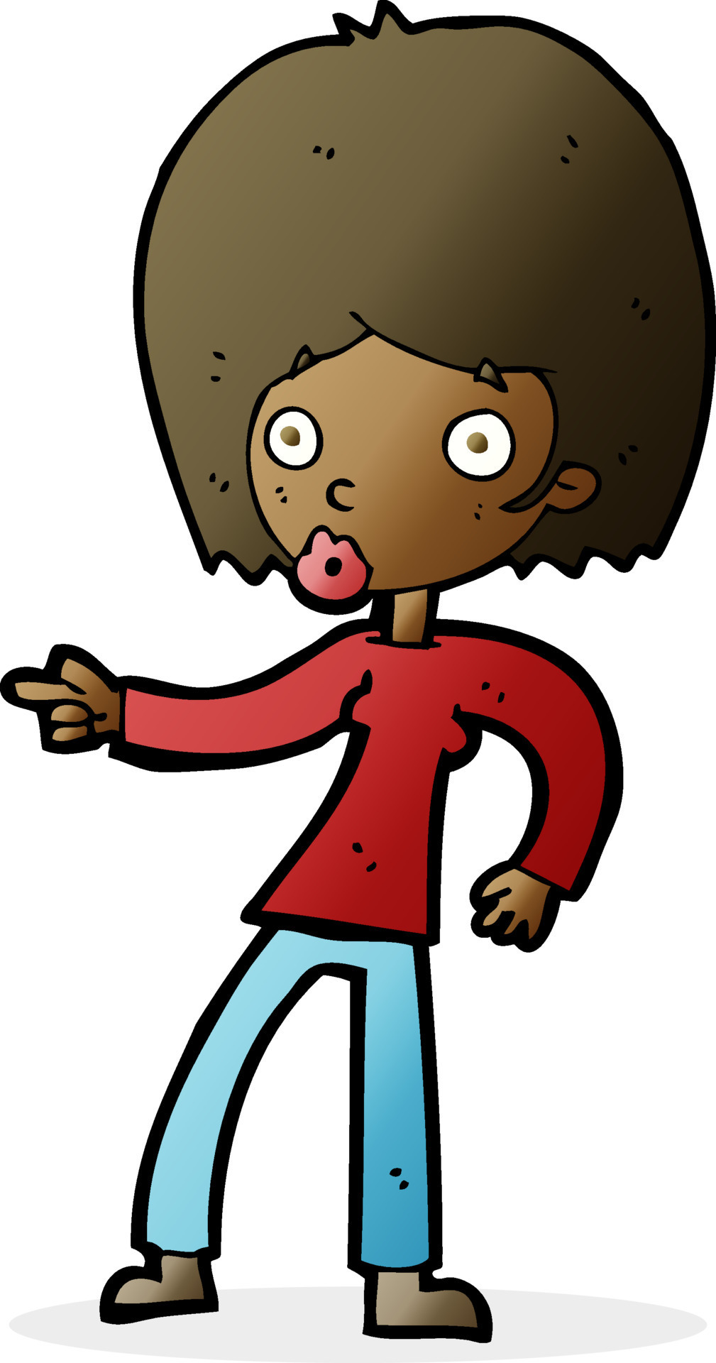 cartoon woman pointing 12277689 Vector Art at Vecteezy