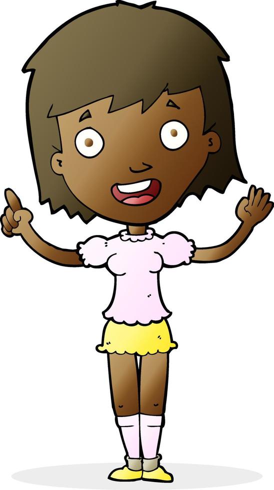 cartoon woman pointing 12278002 Vector Art at Vecteezy
