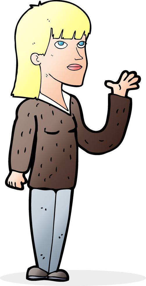 cartoon woman explaining 12279341 Vector Art at Vecteezy