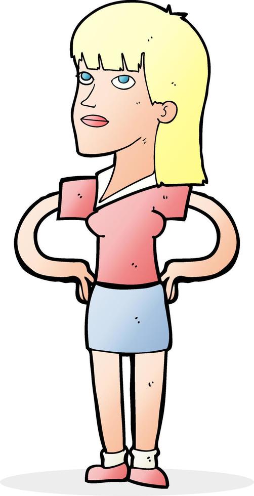 cartoon woman with hands on hips 12280558 Vector Art at Vecteezy