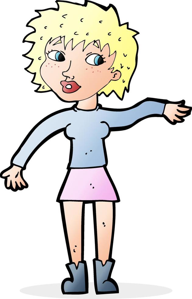 cartoon friendly woman waving 12280934 Vector Art at Vecteezy