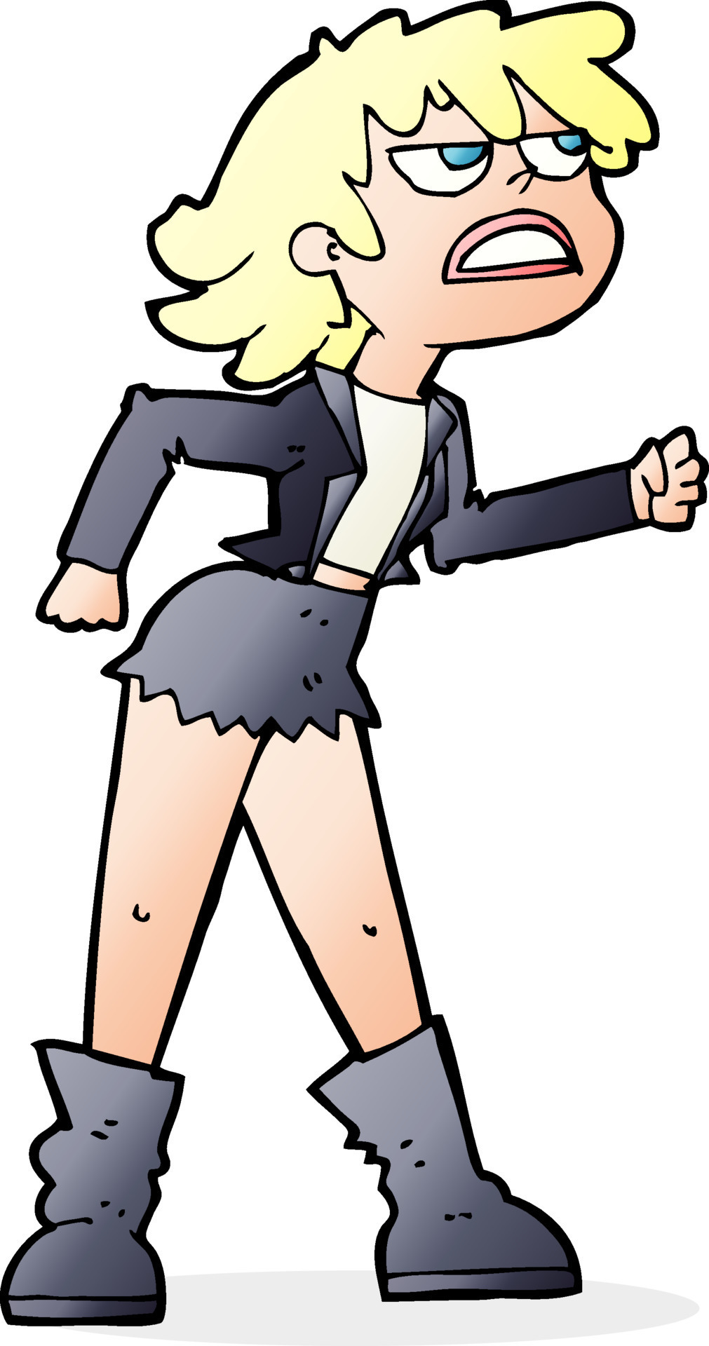 Cartoon Angry Biker Girl 12281093 Vector Art At Vecteezy