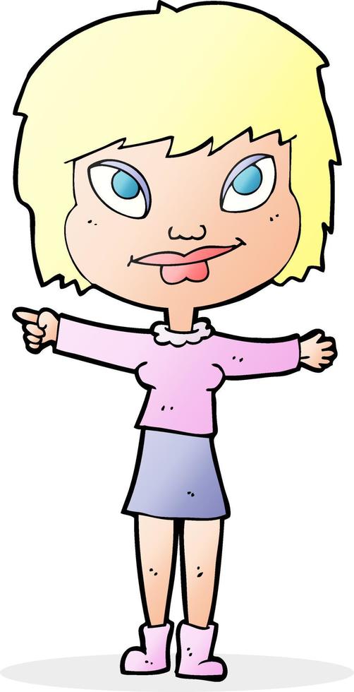 cartoon woman pointing 12282008 Vector Art at Vecteezy