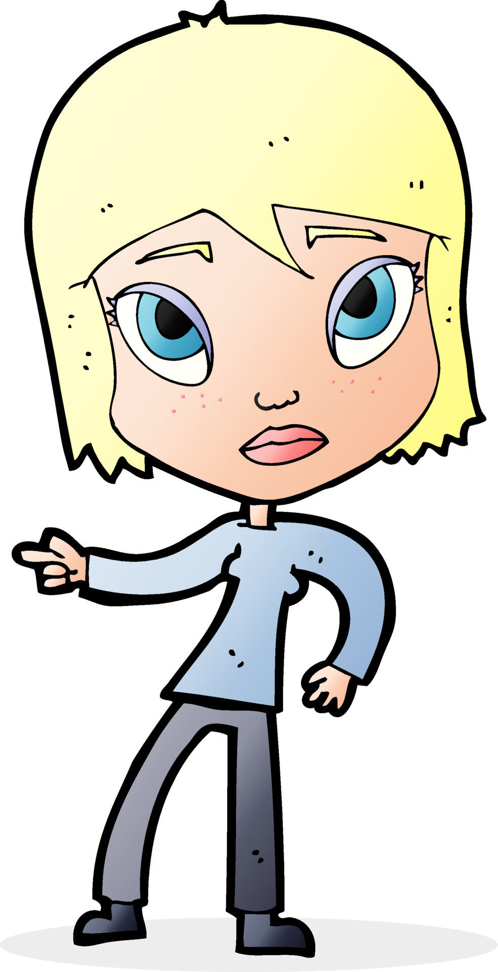 cartoon pointing woman 12283037 Vector Art at Vecteezy