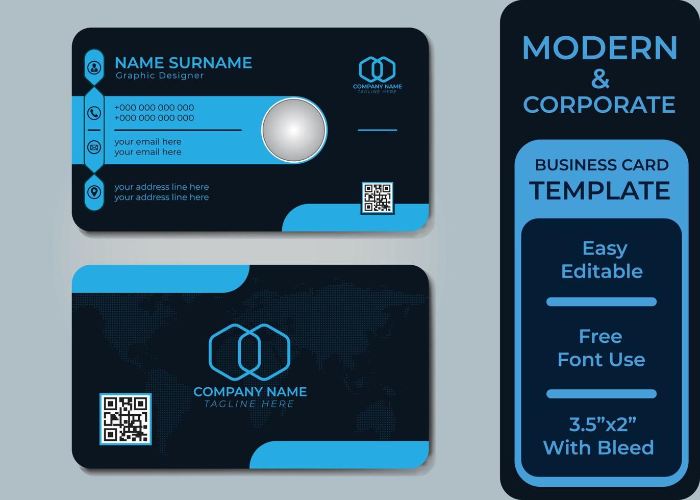 Creative modern abstract corporate clean and simple double-sided ... Creative modern abstract corporate clean and simple double-sided ...