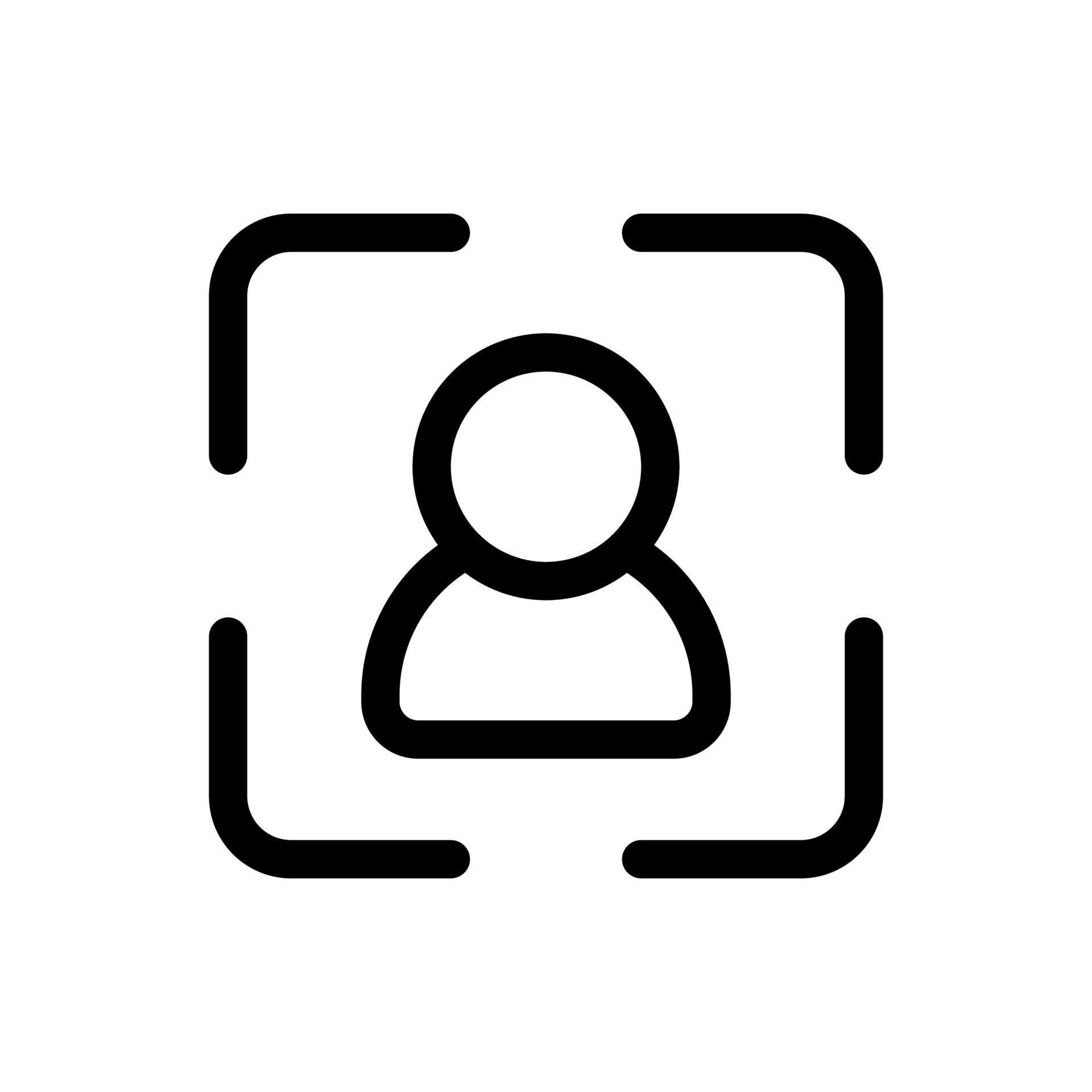 Face Vector Id Biometric Icon Facial Recognition For Apps And Websites