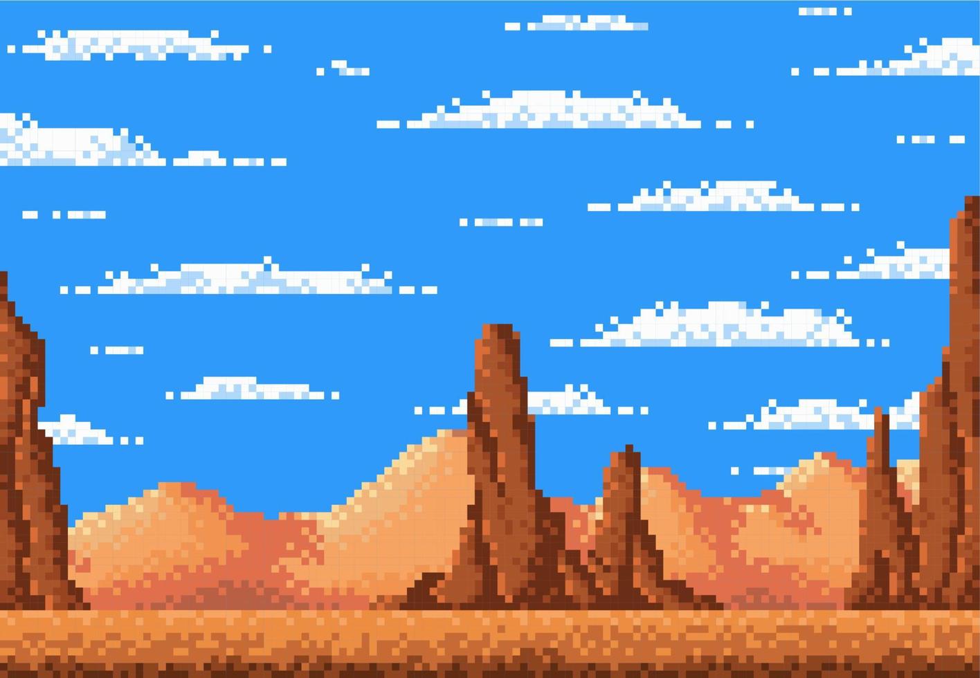 Desert landscape 8 bit pixel game level background 12287324 Vector Art ... Desert landscape 8 bit pixel game level background 12287324 Vector Art ...