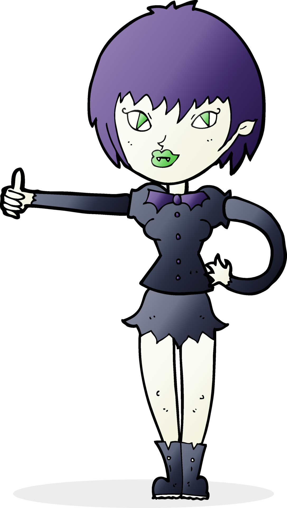 Cartoon Vampire Girl Giving Thumbs Up Sign 12288263 Vector Art At Vecteezy
