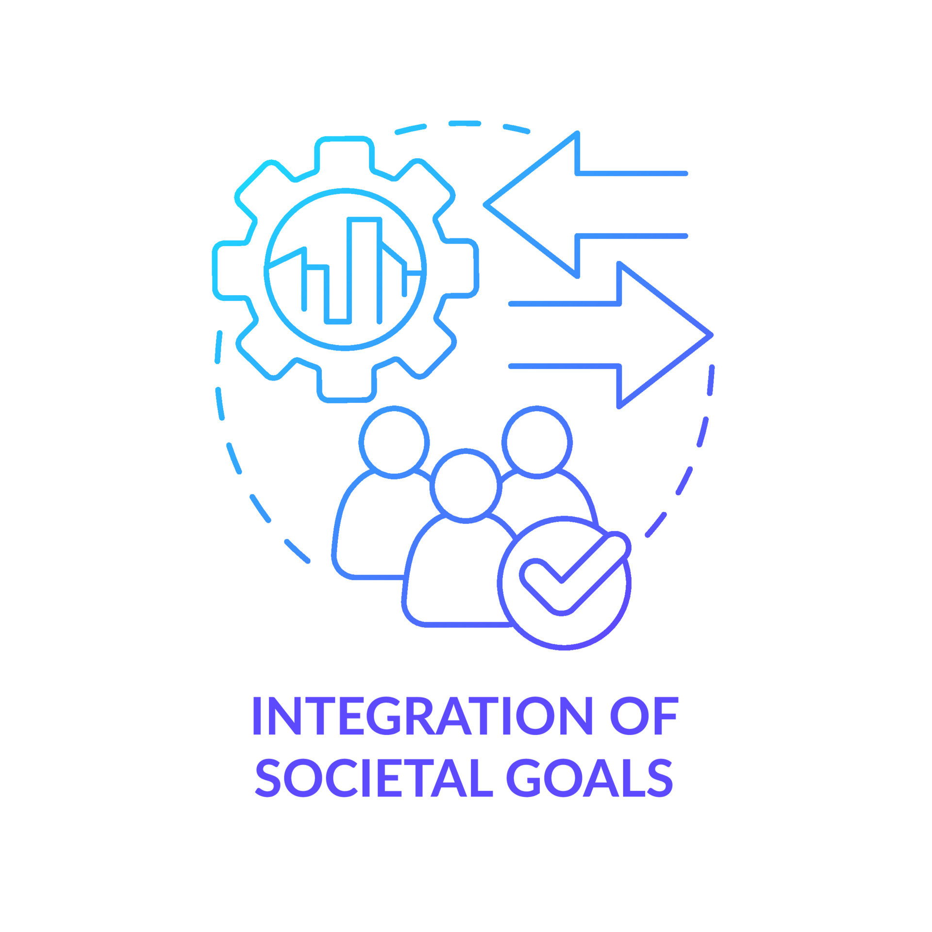 Integration Of Societal Goals Blue Gradient Concept Icon Livable City Maas Integration Level