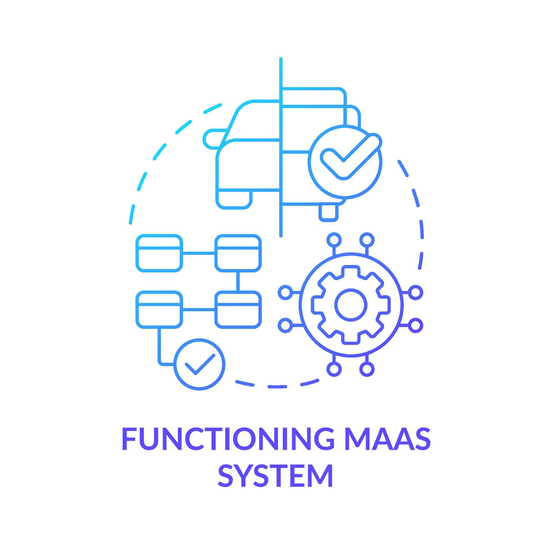 Functioning Maas System Blue Gradient Concept Icon Quality And Accessibility Maas Introduction