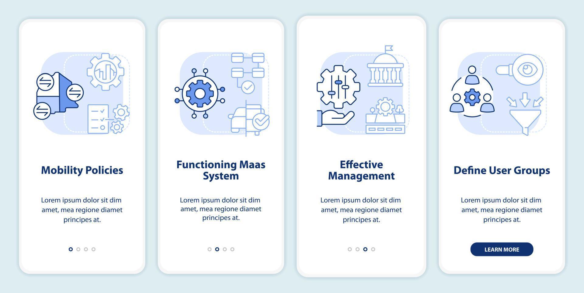 Maas Introduction Components Light Blue Onboarding Mobile App Screen Walkthrough 4 Steps