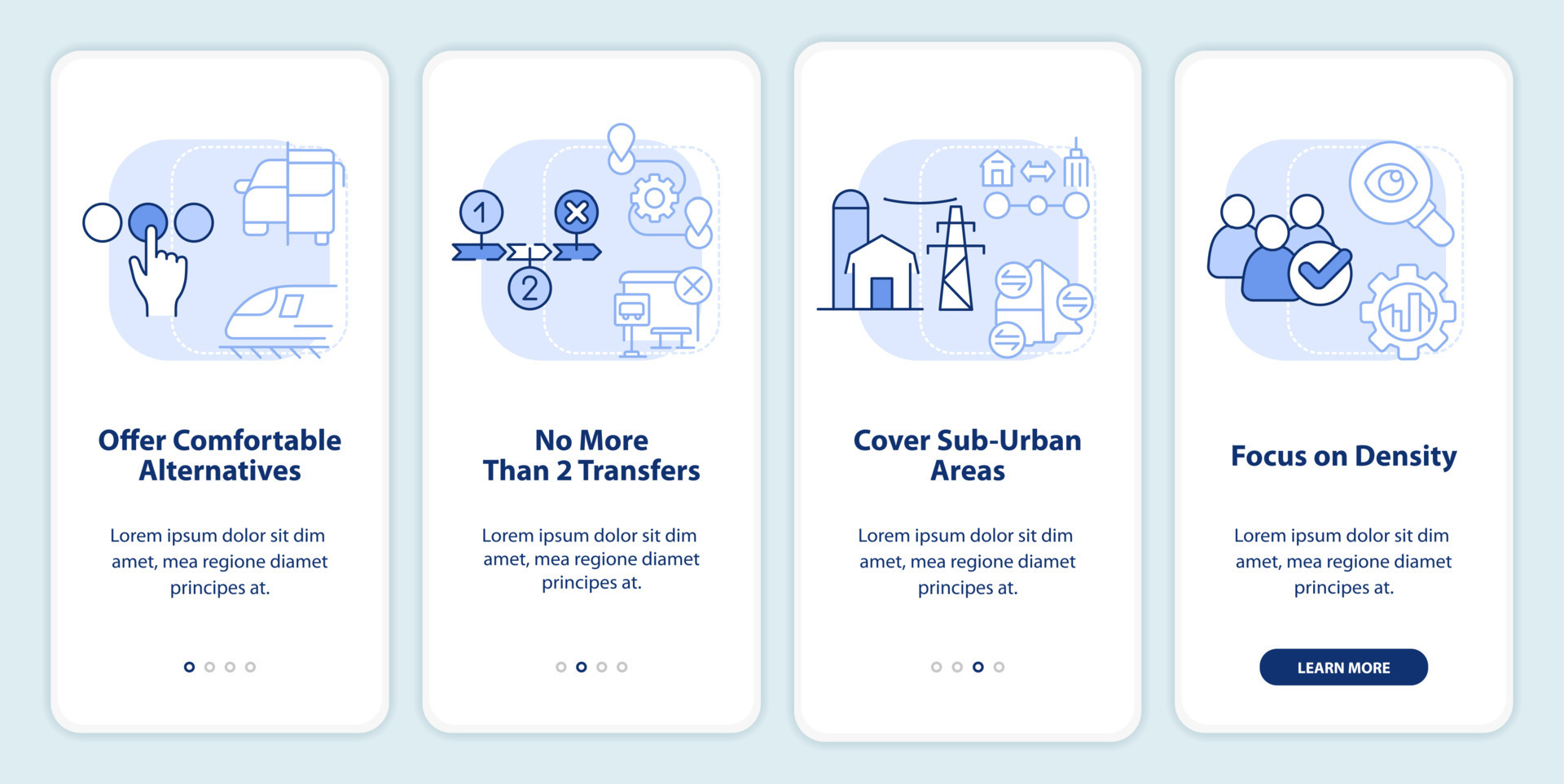 Building Mobility Services Light Blue Onboarding Mobile App Screen