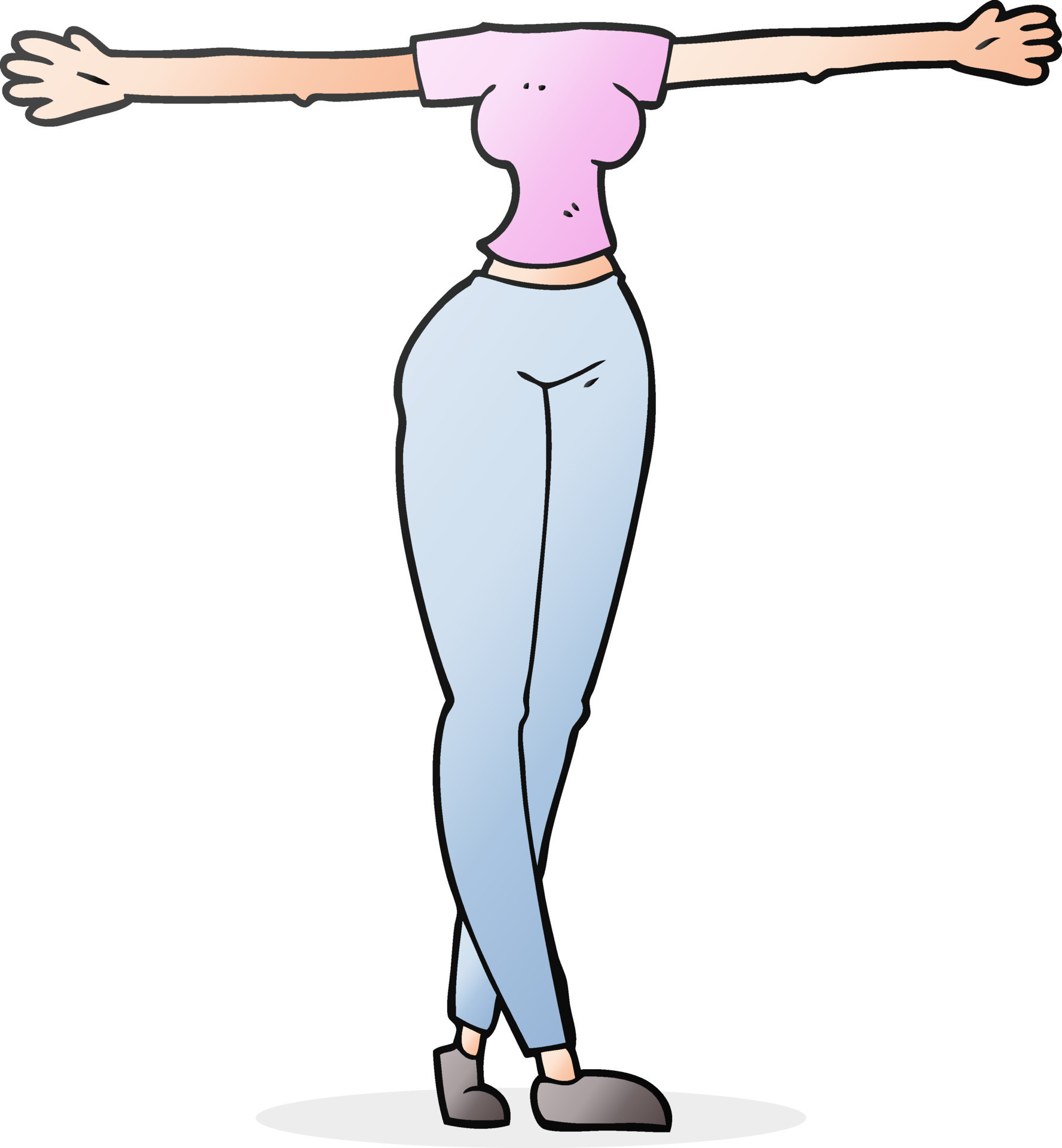 Cartoon Female Body With Wide Arms 12289578 Vector Art At Vecteezy