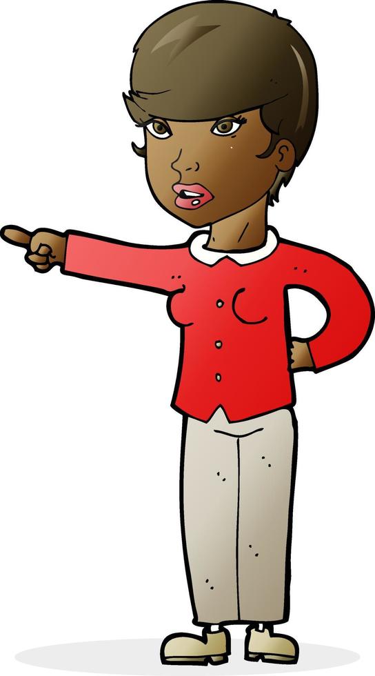 cartoon woman pointing finger of blame 12291111 Vector Art at Vecteezy