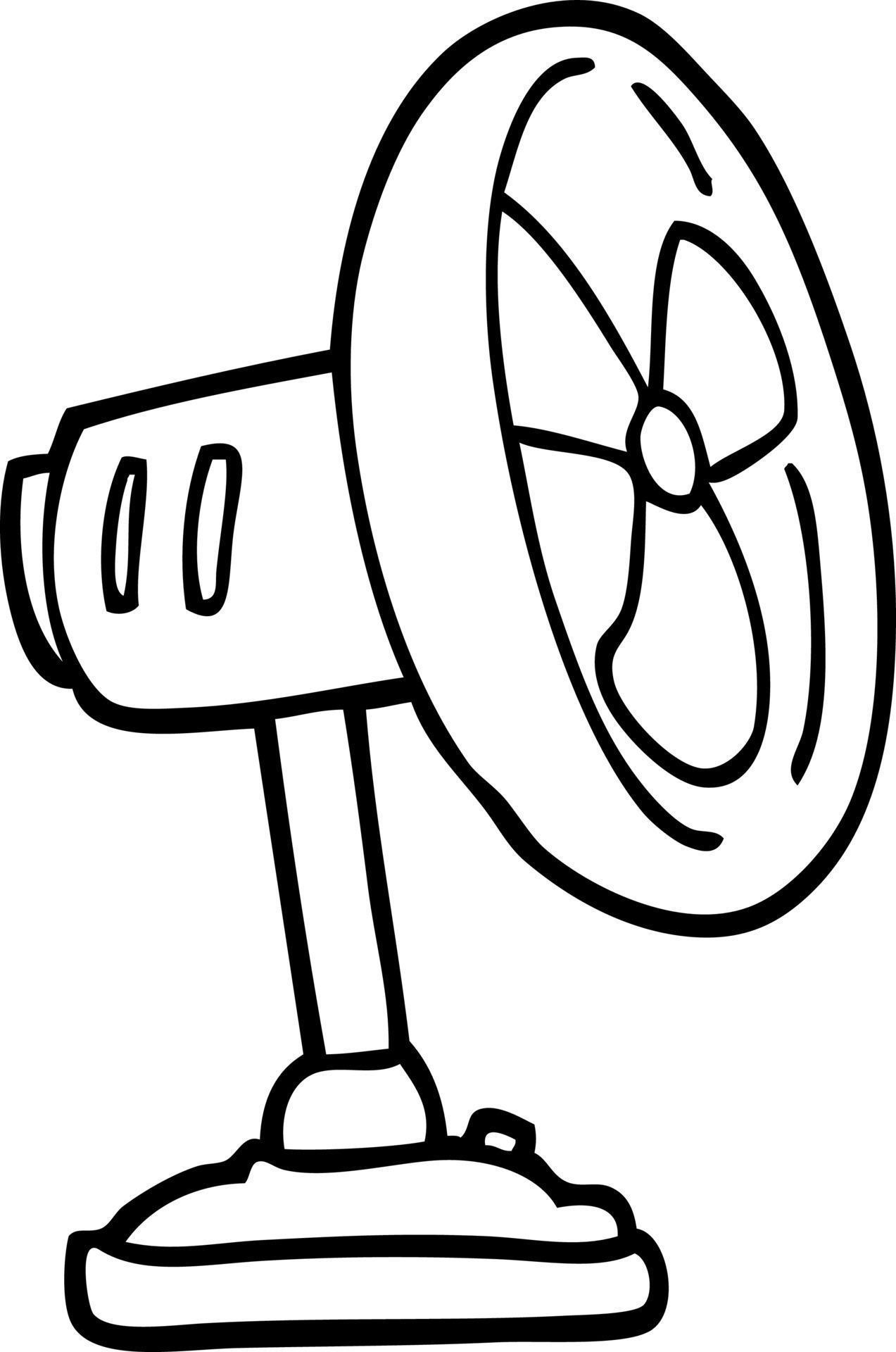 Black And White Cartoon Desktop Fan 12291120 Vector Art At Vecteezy