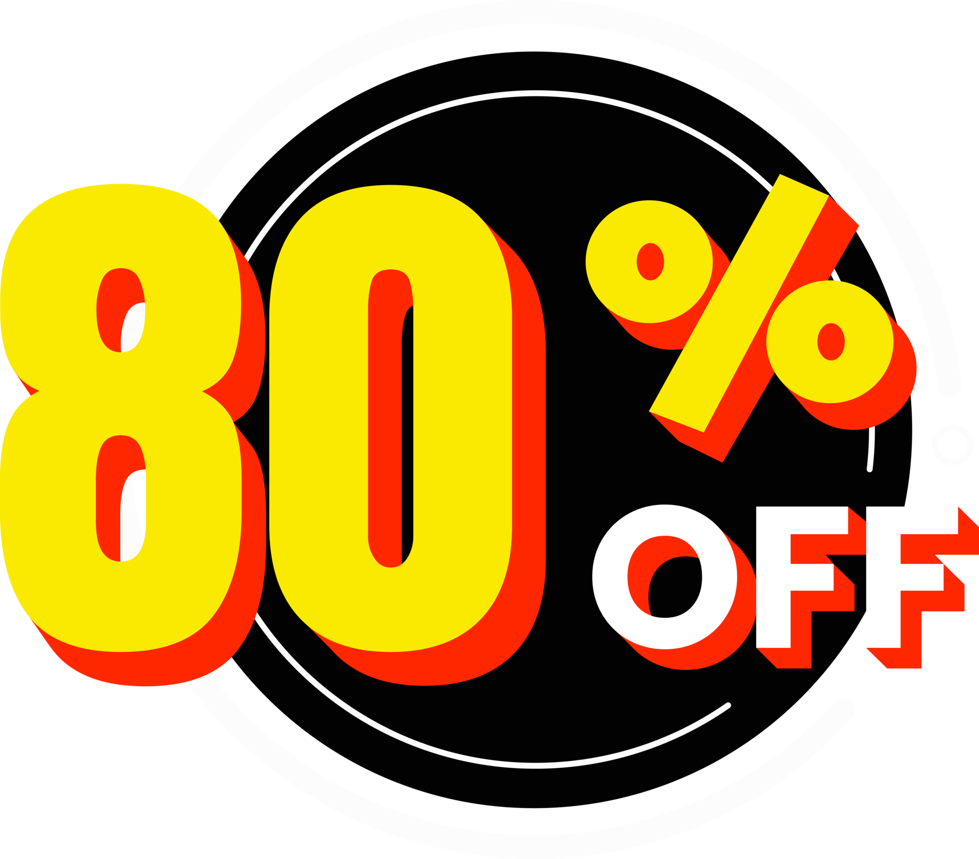 80 Percent Off Discount Number With Circle Element 12300361 PNG