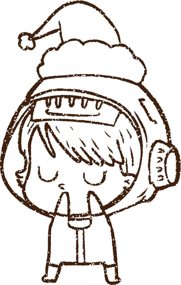Festive Astronaut Charcoal Drawing 12300545 Vector Art At Vecteezy