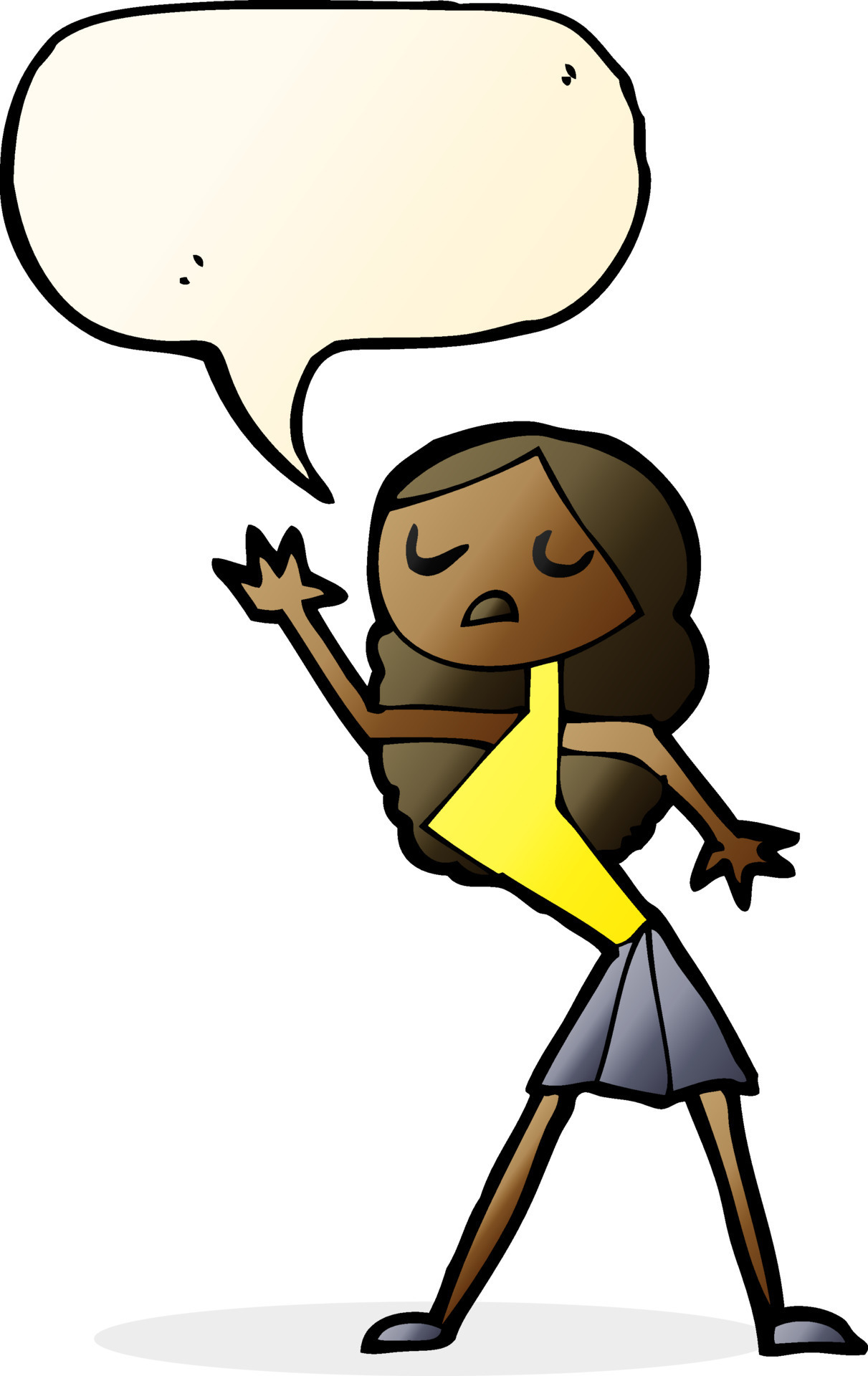 Cartoon Woman Dancing With Speech Bubble 12300639 Vector Art At Vecteezy