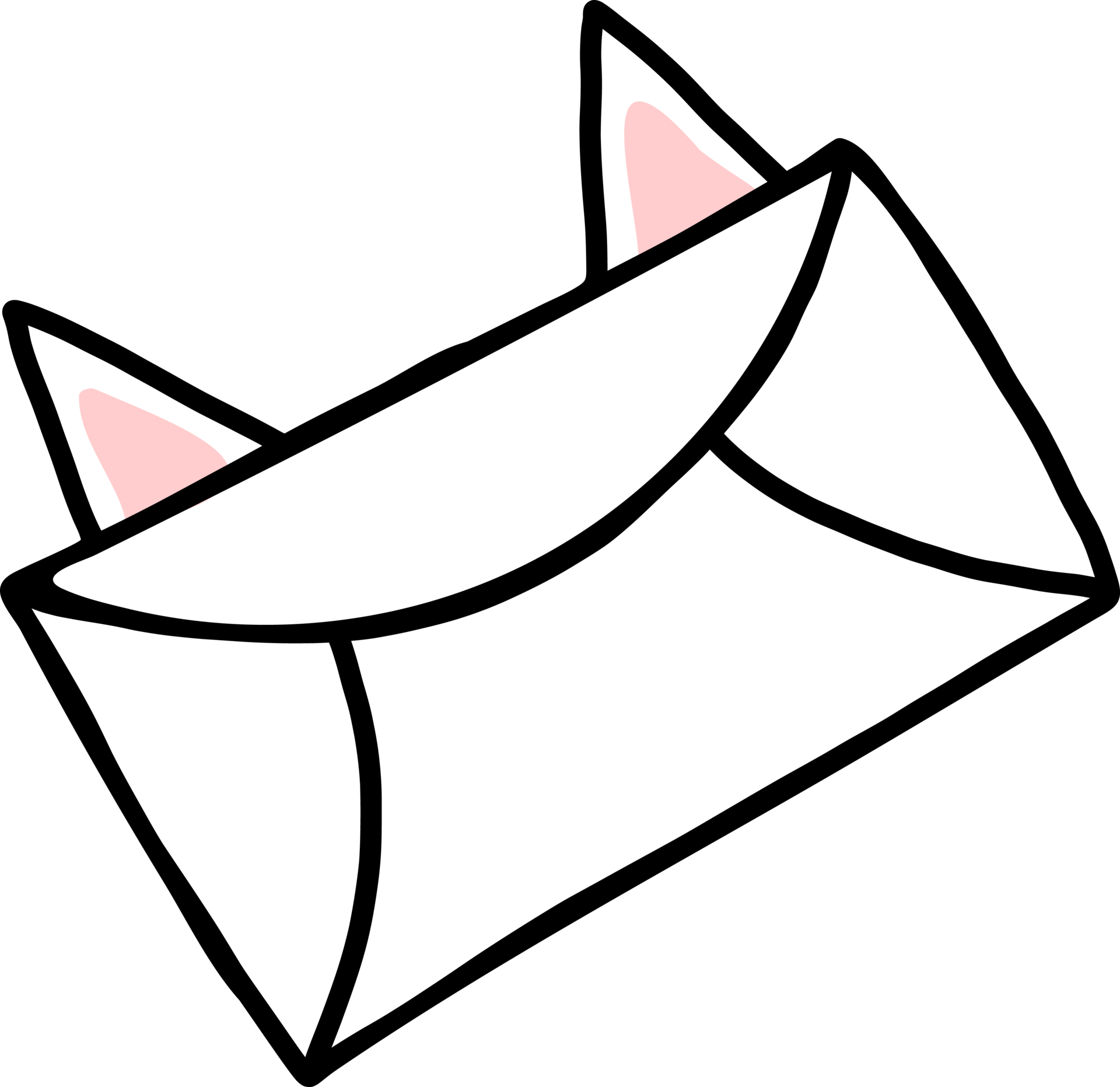 Love With Cat Ears Linear Doodle 12301318 Png