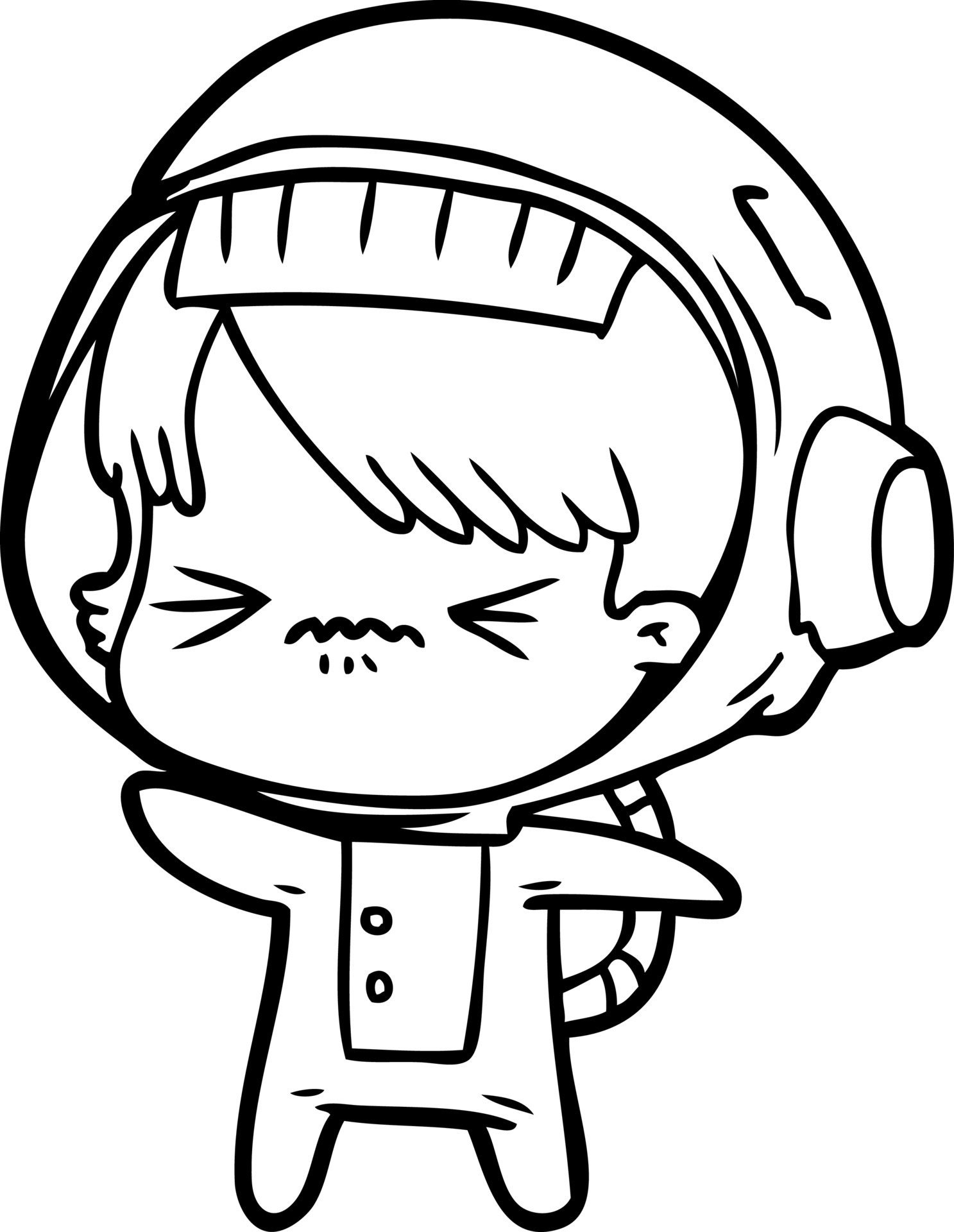 Angry Cartoon Space Girl 12303122 Vector Art At Vecteezy
