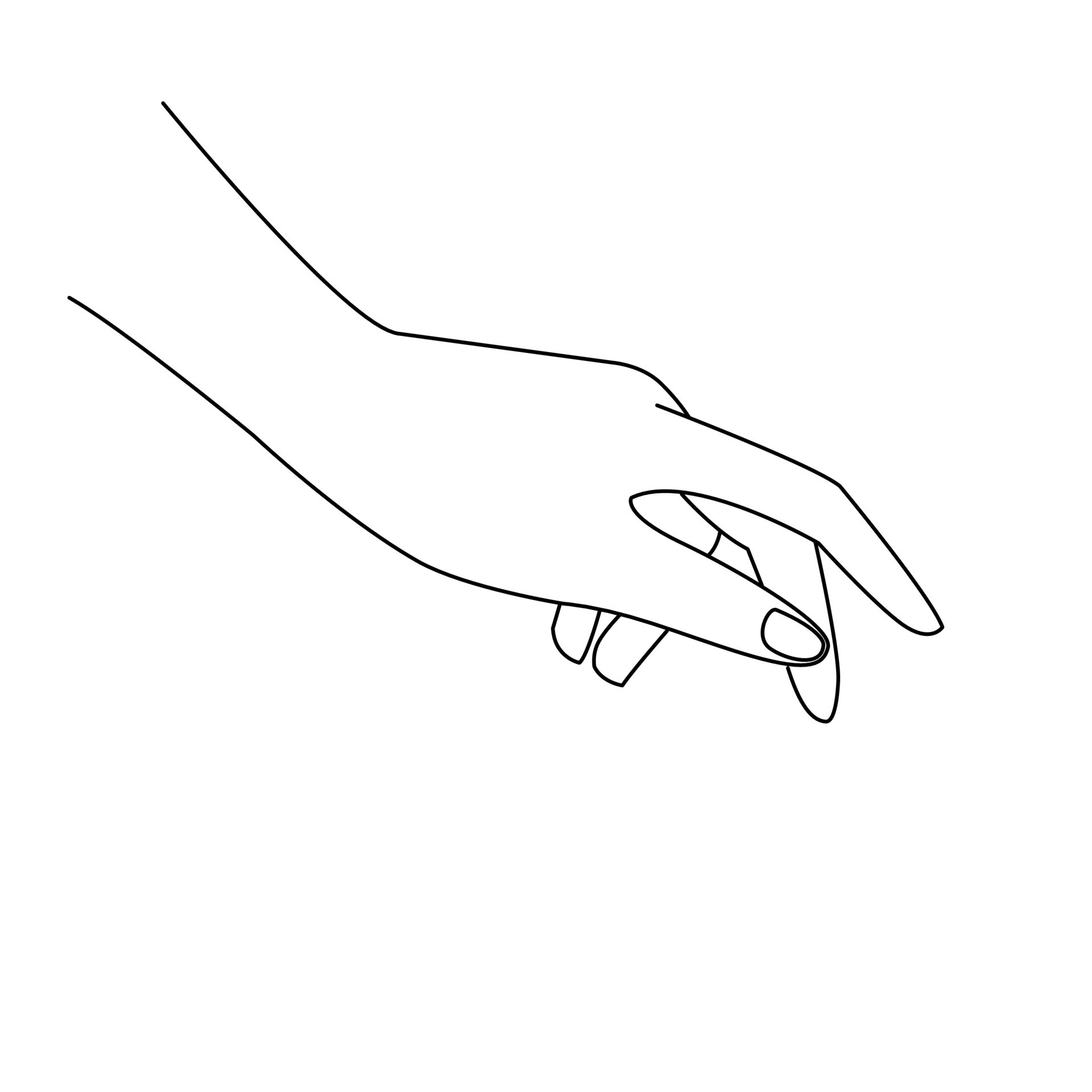 Beauty Hand Line Design Abstract Female Hands And Finger Sign Or