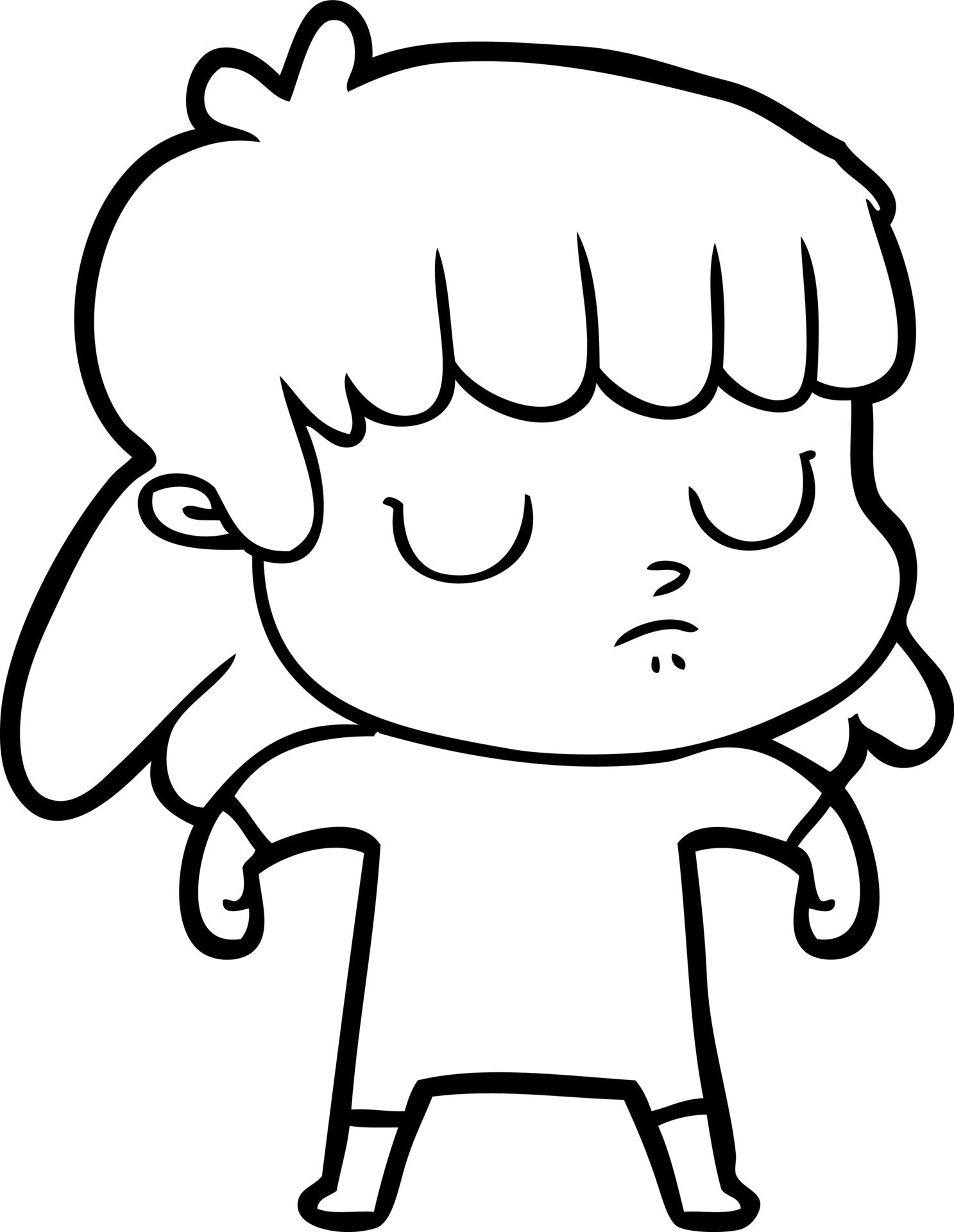 cartoon indifferent woman 12307398 Vector Art at Vecteezy