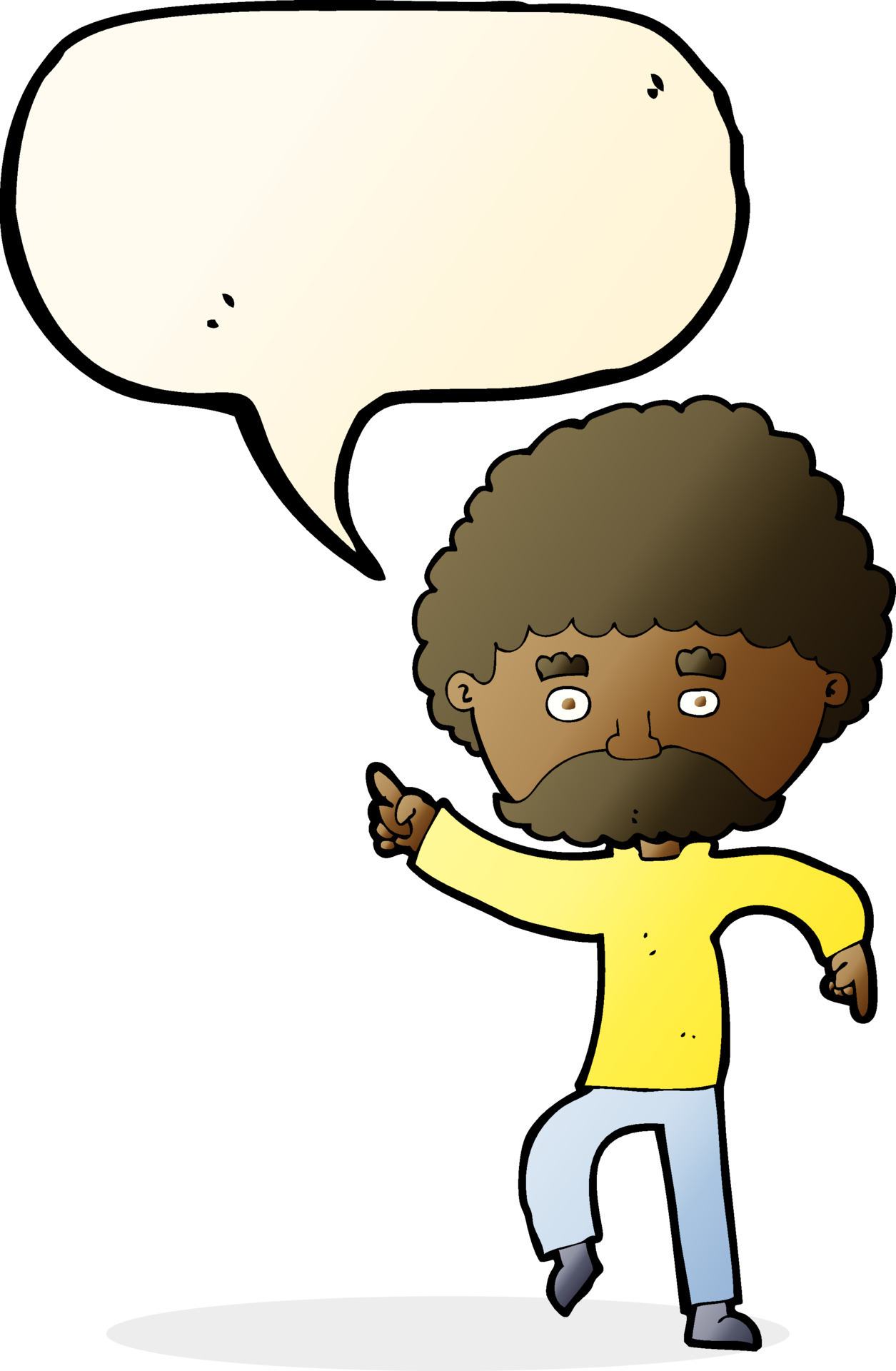 Cartoon Seventies Style Man Disco Dancing With Speech Bubble 12309081