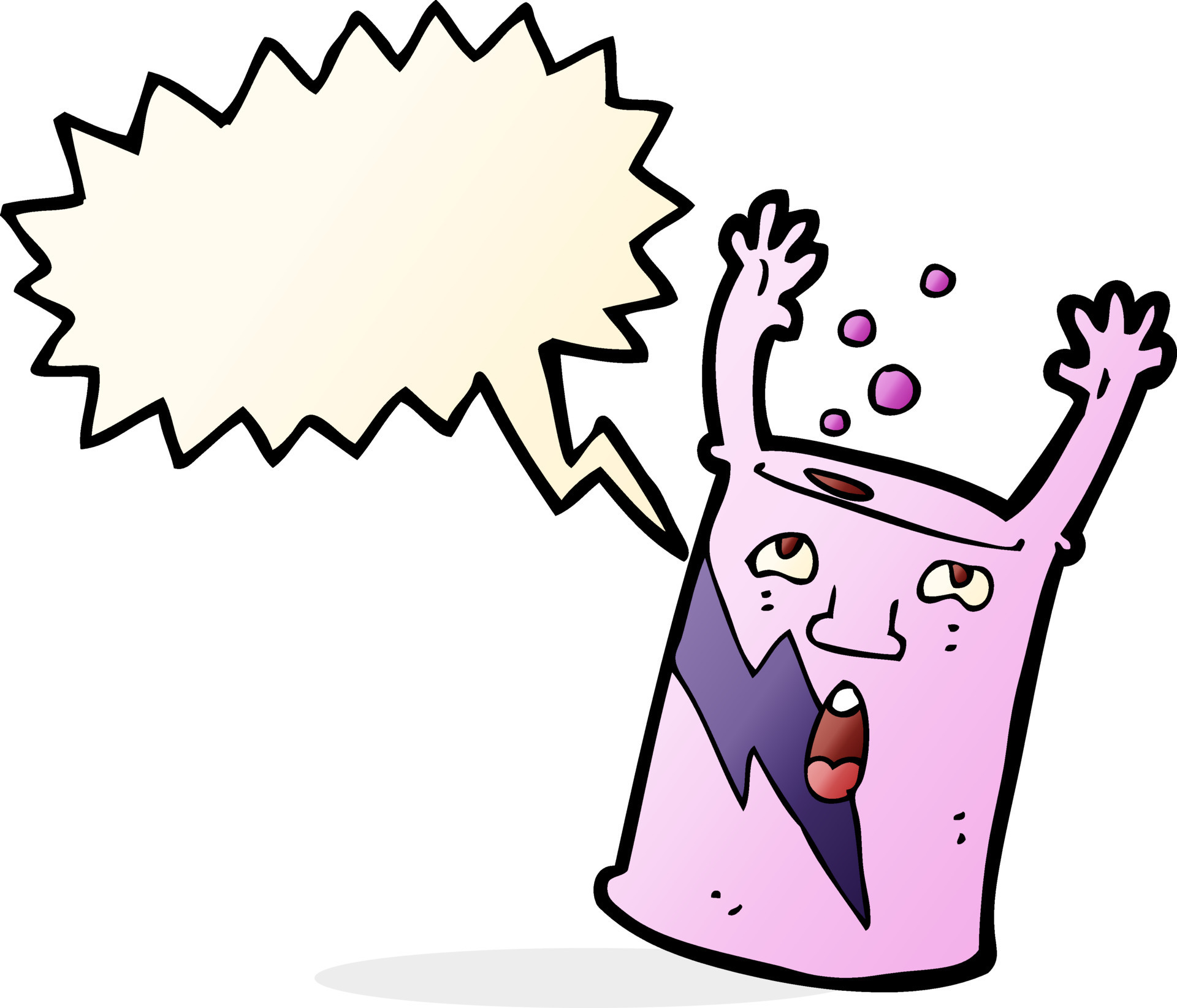 personaje de lata de refresco de dibujos animados con burbujas de ...