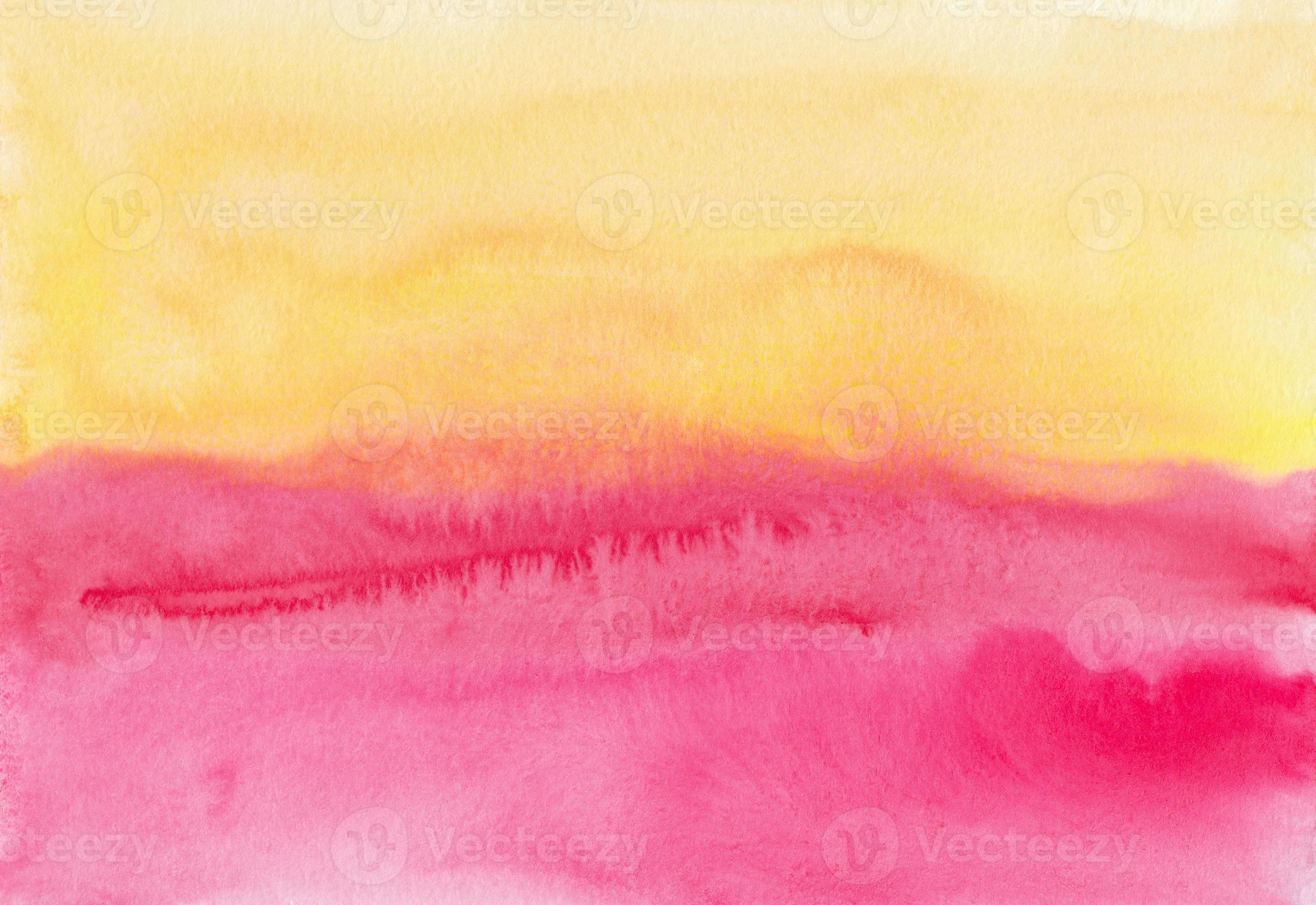 Bright yellow and pink watercolor background texture, hand painted ...