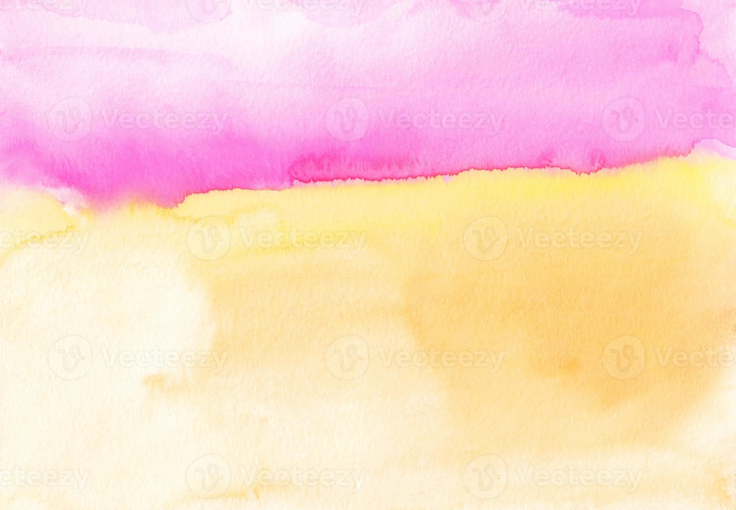 Watercolor pastel pink and yellow background texture. Watercolour ...