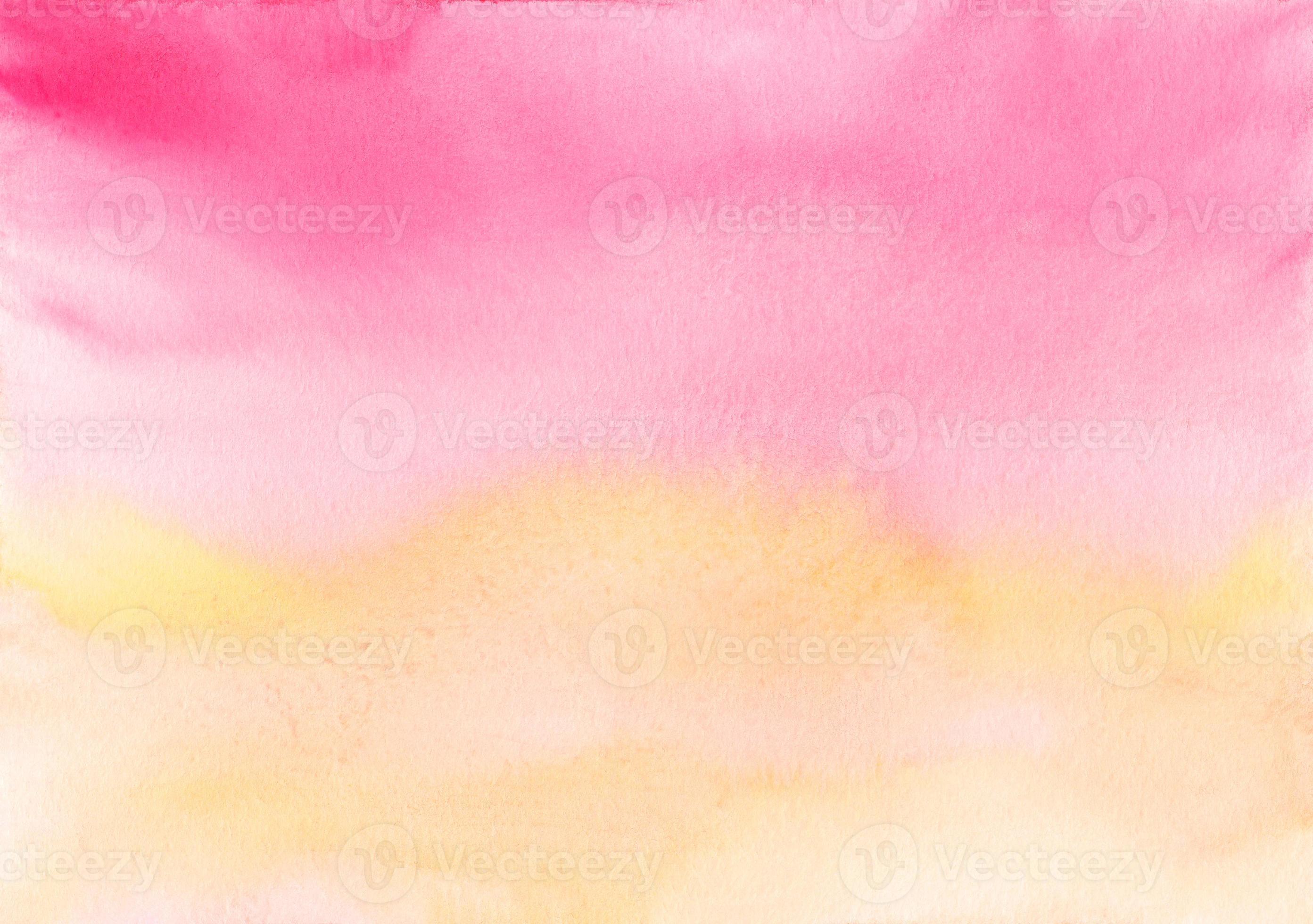 Watercolor pastel pink and yellow ombre background texture, hand ...