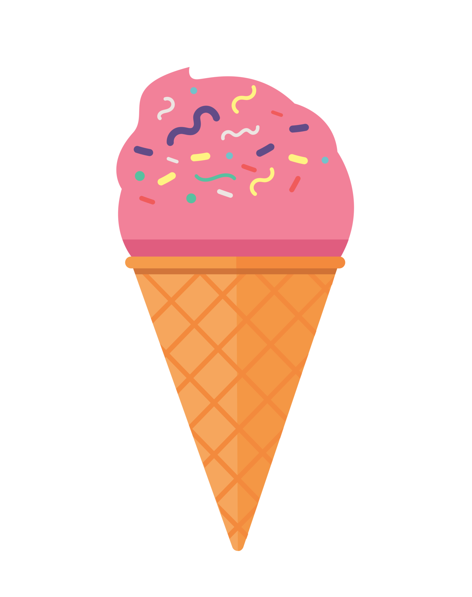 Ice Cream Cone In Flat Style 12316033 Png