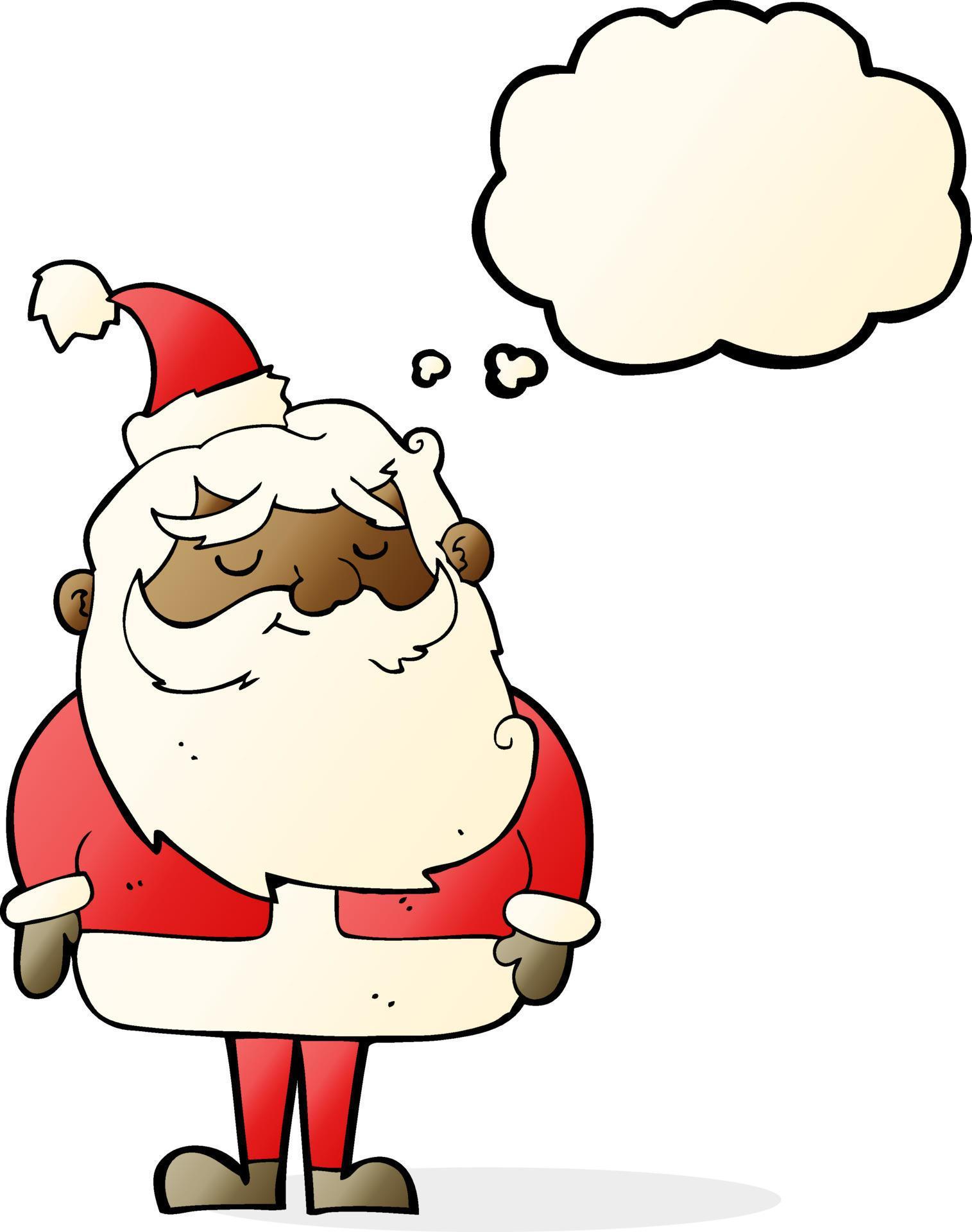 cartoon santa claus with thought bubble 12316930 Vector Art at Vecteezy
