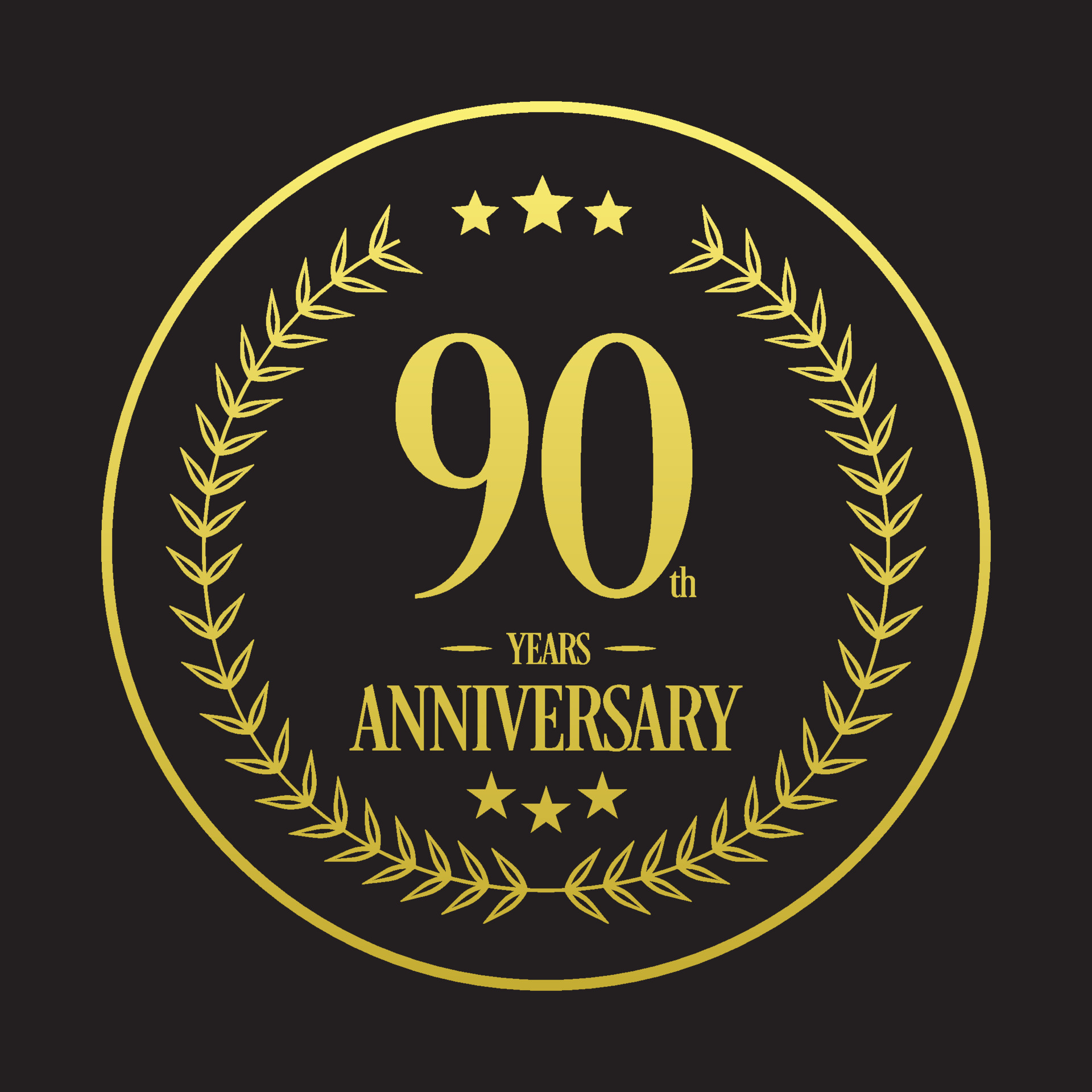 Luxury 90th Anniversary Logo illustration vector.Free vector illustration 12317595 Vector Art at ...