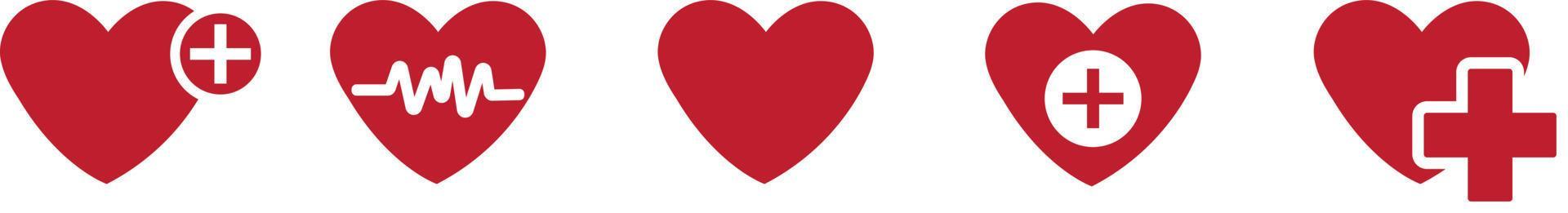 Heart vector icons collection. Heartbeat pulse line icon isolated on ... Heart vector icons collection. Heartbeat pulse line icon isolated on ...