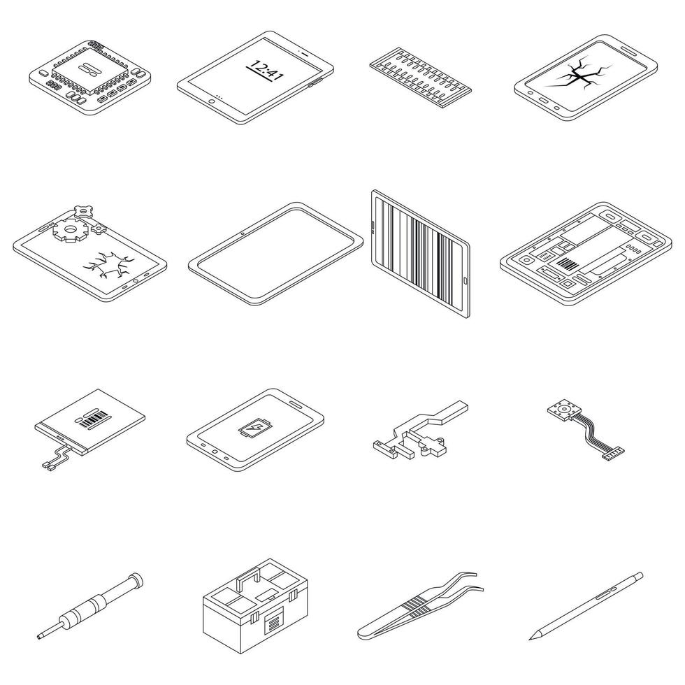 Tablet repair icons set vector outline 12321670 Vector Art at Vecteezy Tablet repair icons set vector outline 12321670 Vector Art at Vecteezy