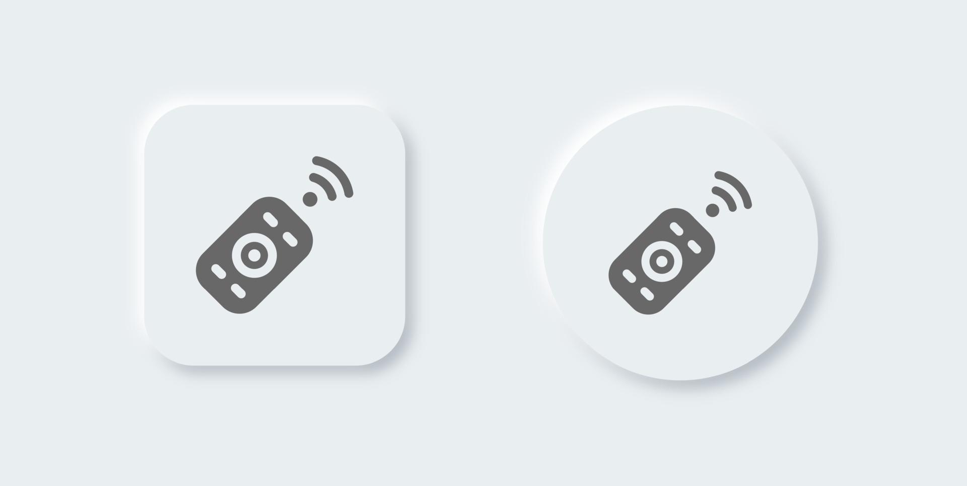 Remote Solid Icon In Neomorphic Design Style Wireless Control Signs