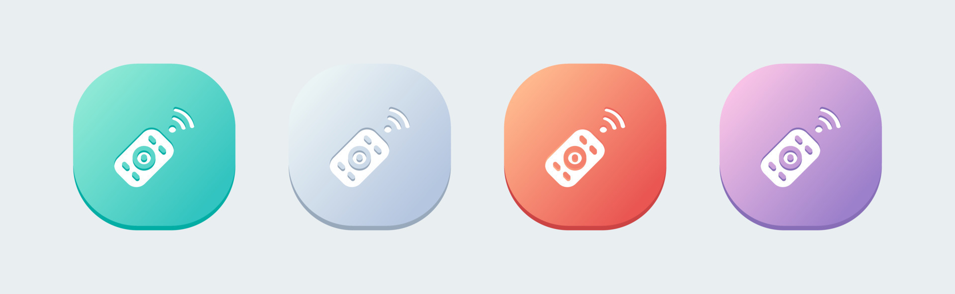 Remote Solid Icon In Flat Design Style Wireless Control Signs Vector