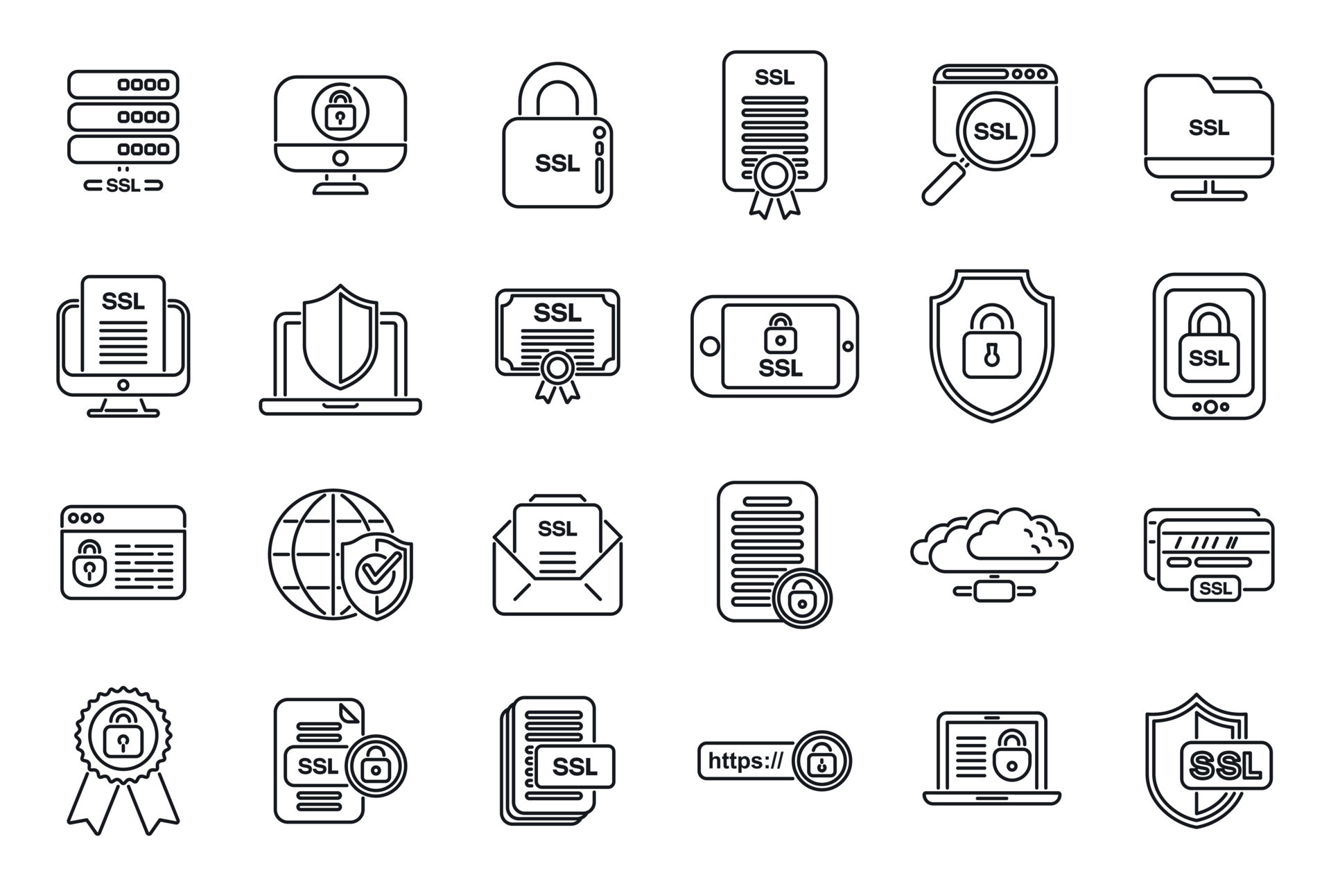SSL certificate icons set outline vector. Ssl security 12321822 Vector ... SSL certificate icons set outline vector. Ssl security 12321822 Vector ...