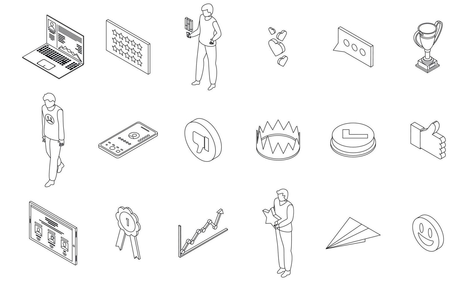 Reputation Icons Set Vector Outline 12321842 Vector Art At Vecteezy