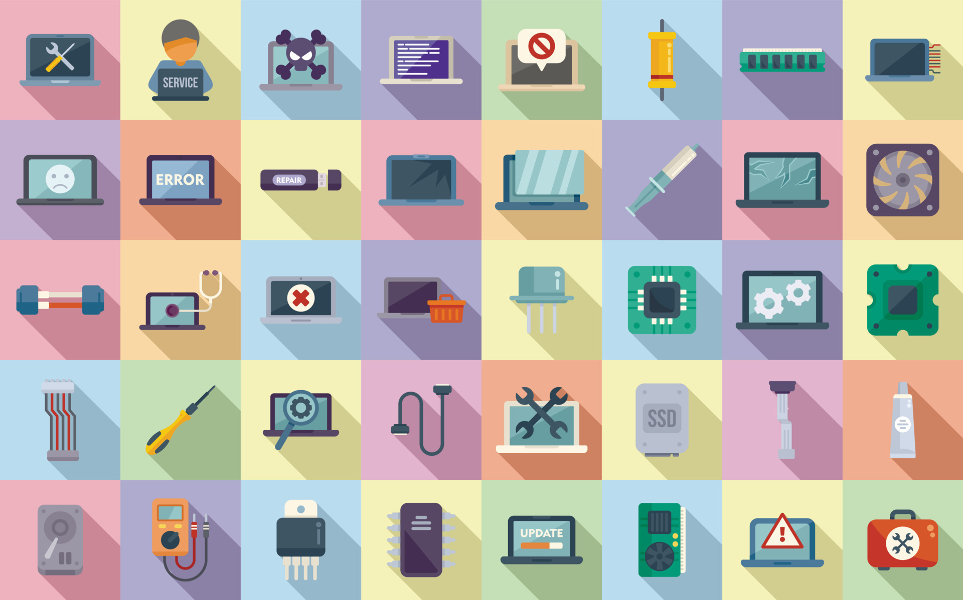 Laptop repair icons set flat vector. Repair computer 12322081 Vector ... Laptop repair icons set flat vector. Repair computer 12322081 Vector ...
