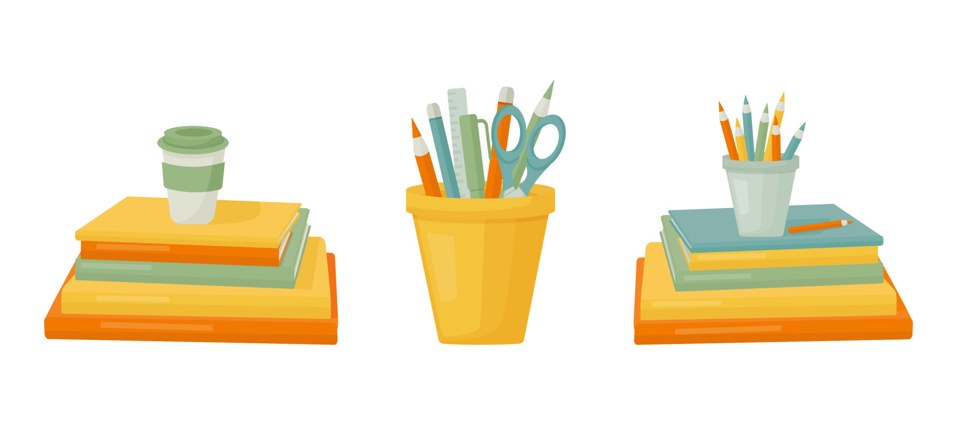 conjunto de elementos de estudio y trabajo 12322374 Vector en Vecteezy